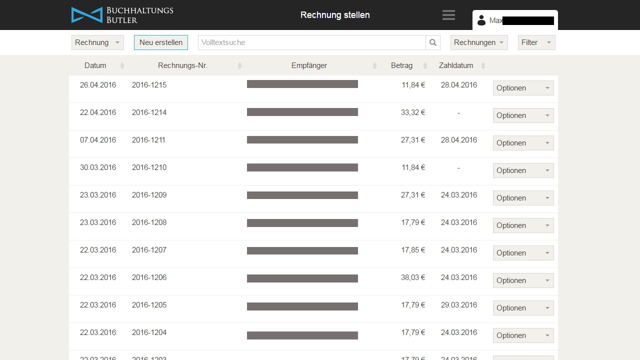 Rechnungsprogramm BuchhaltungsButler | Einfach & Online!
